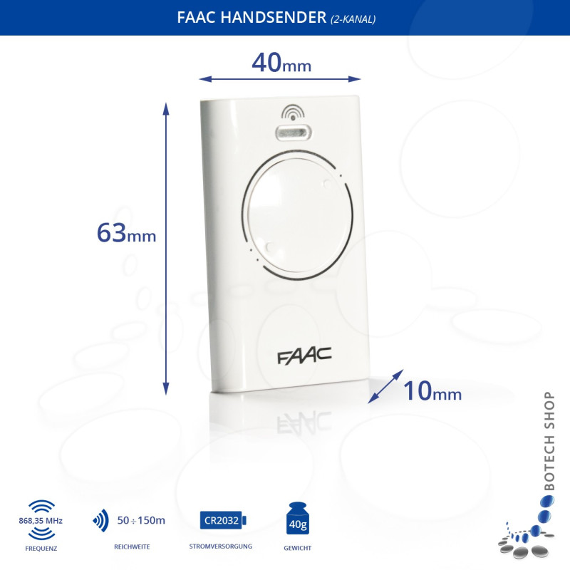 Handsender FAAC XT2 868 SLH LR weiß
