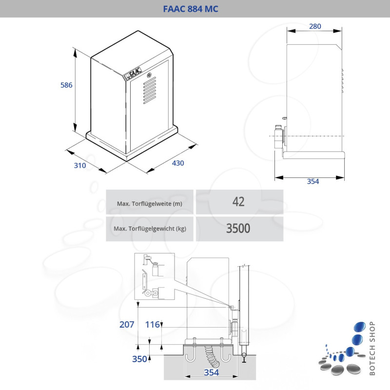 Schiebetorantrieb FAAC 884 MC (109885)